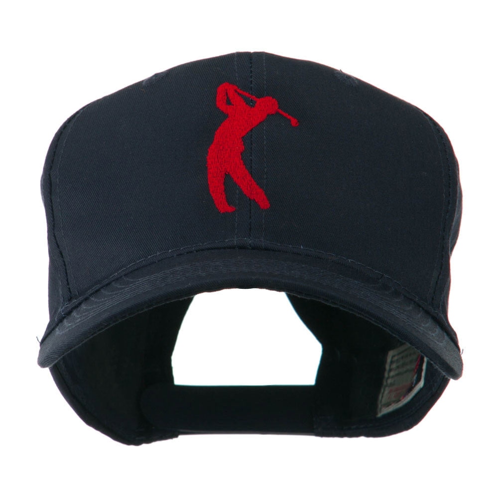 Silhouette of Golfer Swing Embroidered Cap - Navy OSFM - Walmart.com