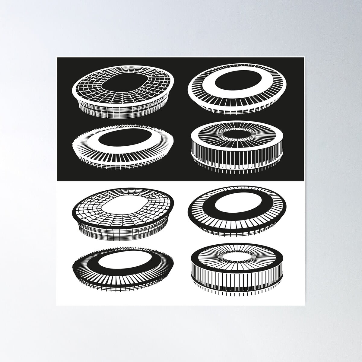 Silhouettes Of Football Stadiums. Ideal For Institutional And ...