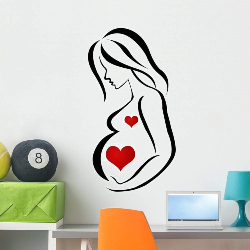 Silhouettes Pregnant Wall Decal Peel and Stick Graphic (36 in W x 28 in ...