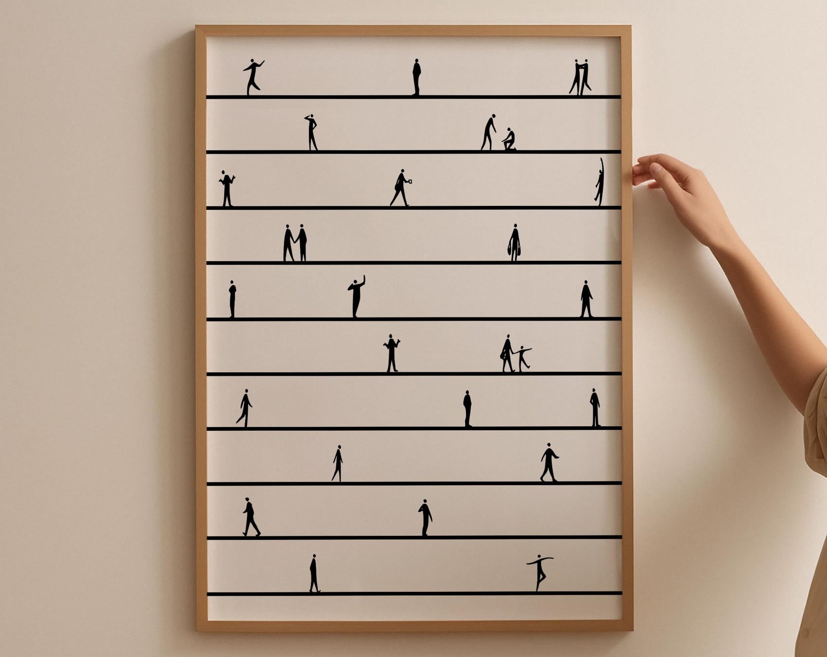 Silhouettes of Small People Art | Human Print | People Walking ...