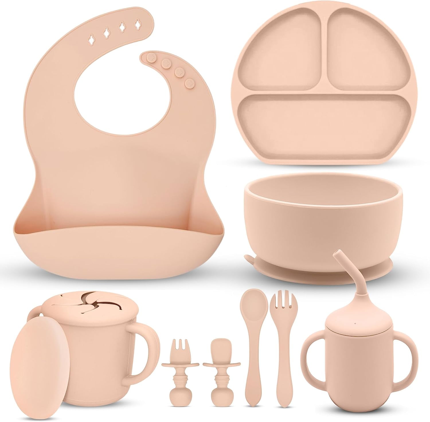 Sili Monster Baby Silicone Feeding Set Straw Sippy Cup Suction Plate ...