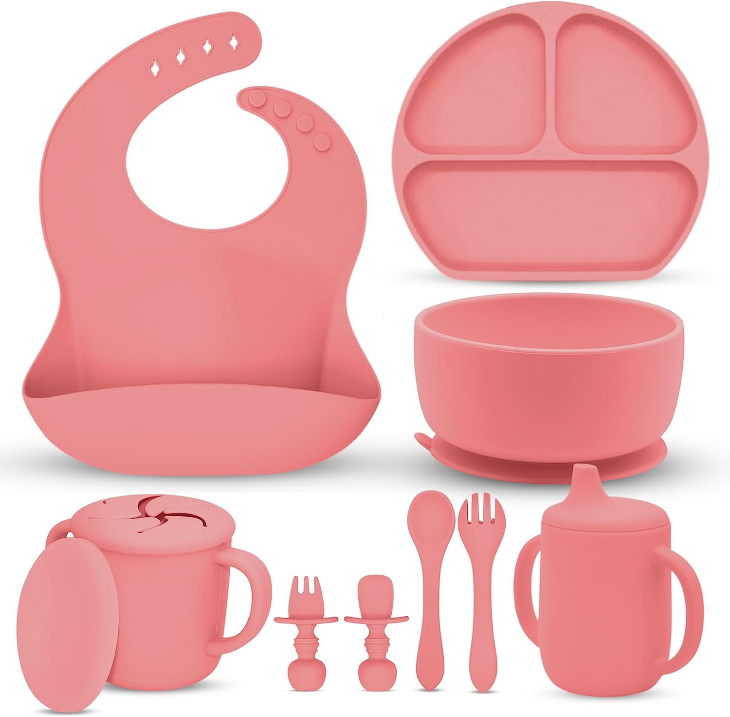 Sili Monster Baby Silicone Feeding Set with Sippy Cup Suction Plate ...
