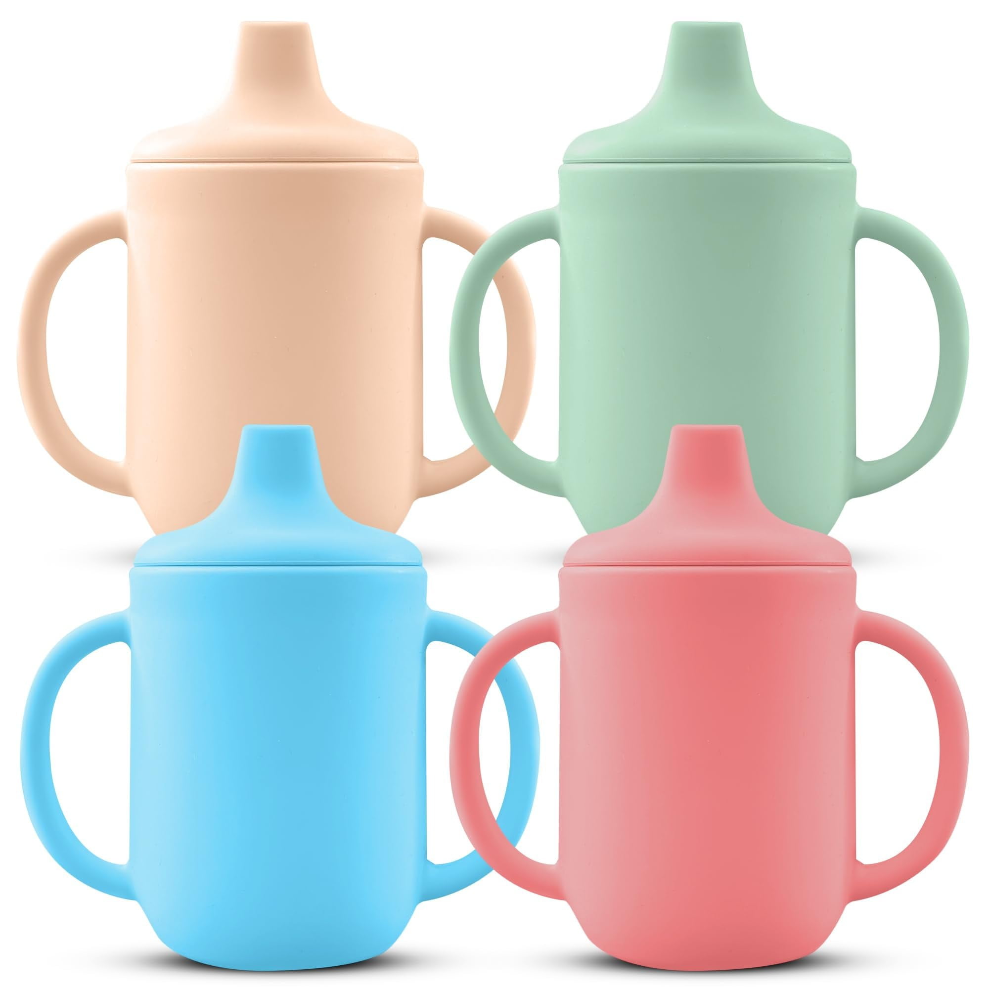 Sili Monster Silicone Sippy Cups Unisex Babies 6+ Months - 4 Pack, Blue ...