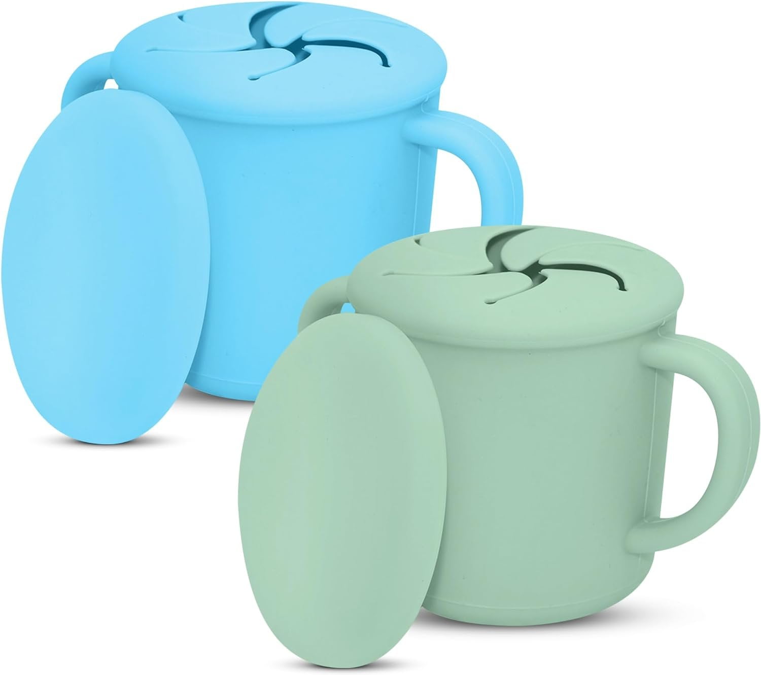 Sili Monster Silicone Snack Cups for Babies 6+ Months - 2 Pack, Breeze ...