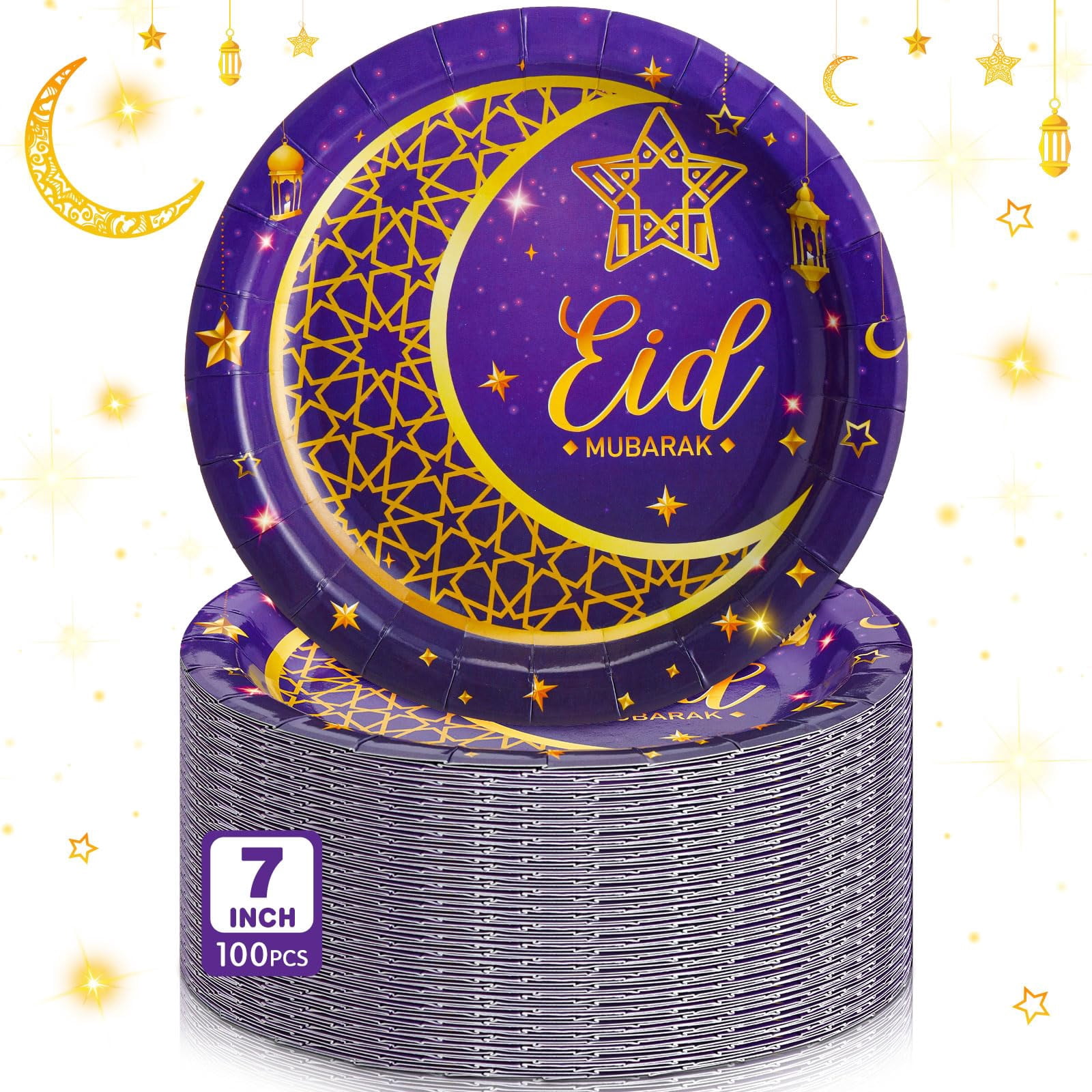 SiliFine 100 Pcs Eid MMF7 Al Adha Islamic Party Supplies Eid Adha ...