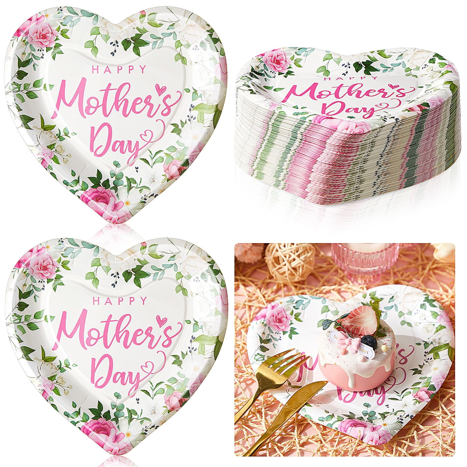 Domensi 100 Pcs Mother's Day Party BSL1 Decorations 7" Shaped Paper ...