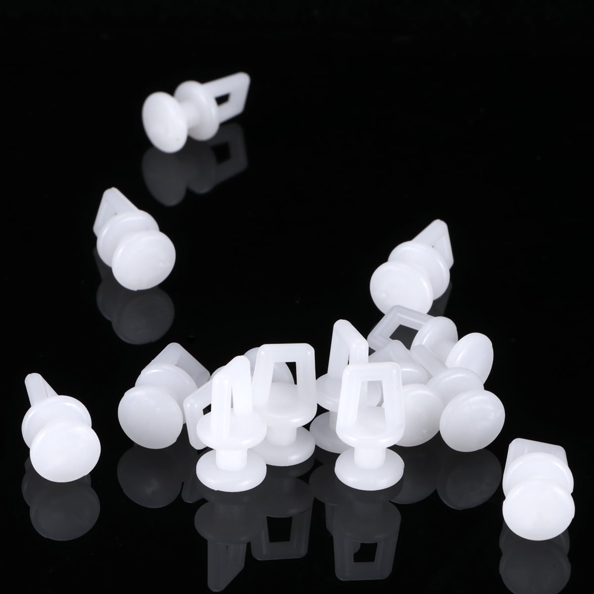 QIFULL 100Pcs Curtain Wheel Plastic Rod Slides White Easy to Install ...