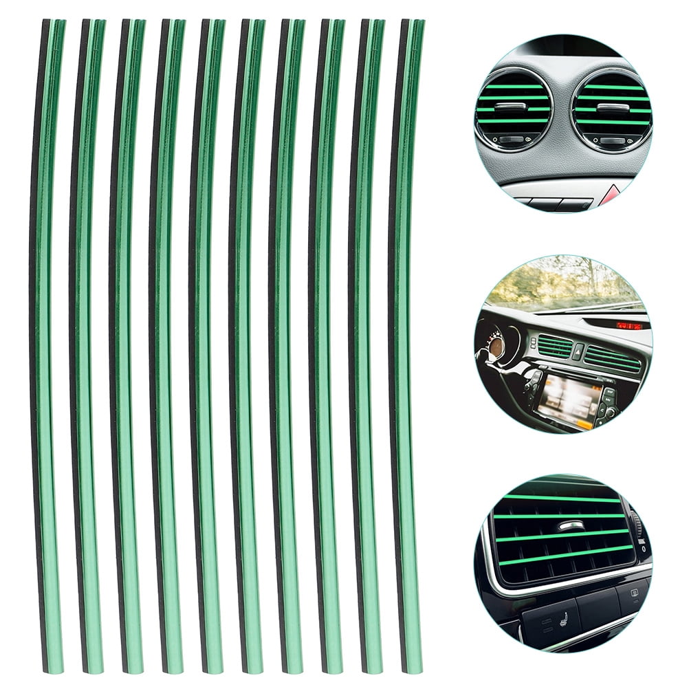 QIFULL Car Interior Trim U Shape Green Synthetic Material 10Pcs ...