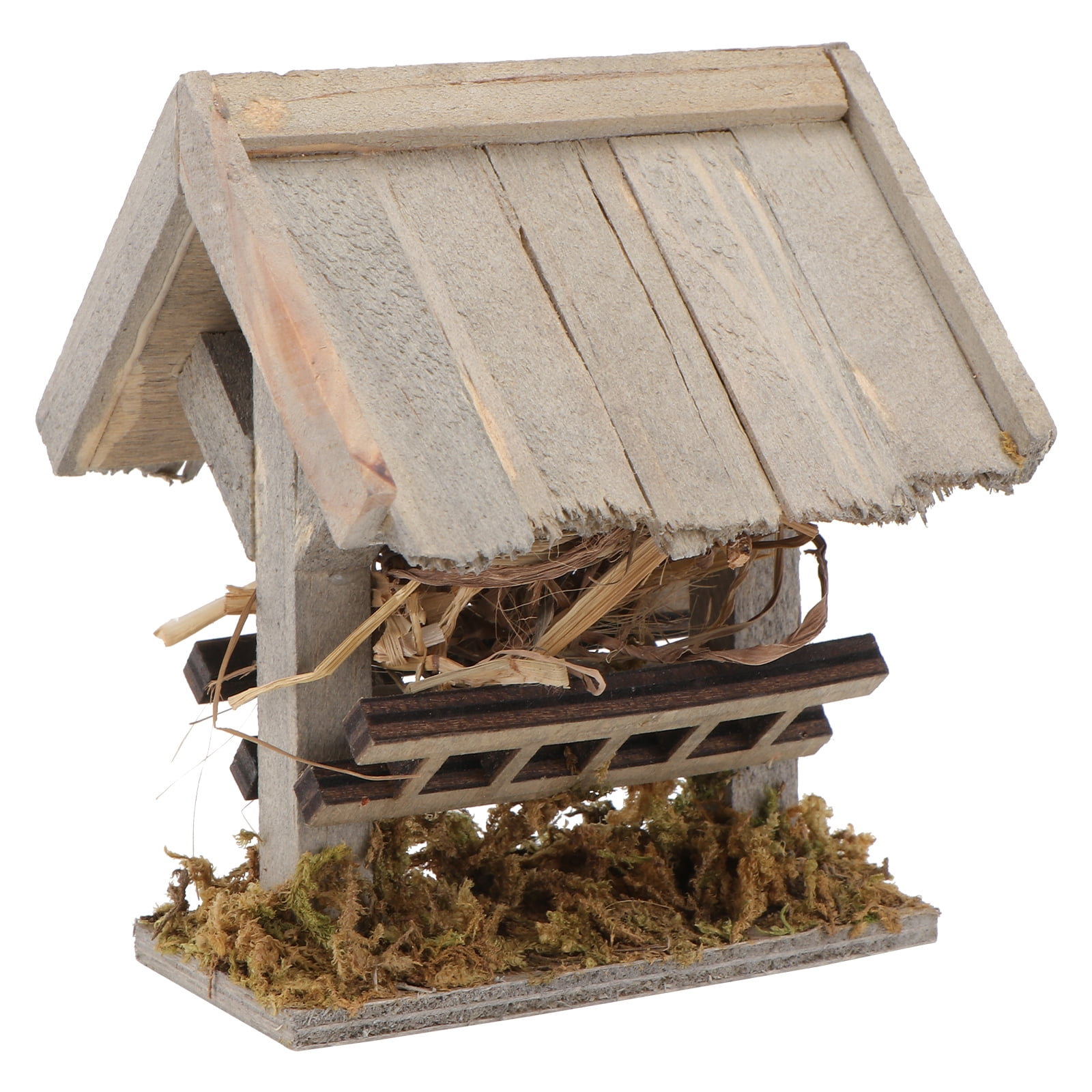 Siliaire 1PC Mini House DIY Manger Outdoor Garden Scene Rural Manger ...