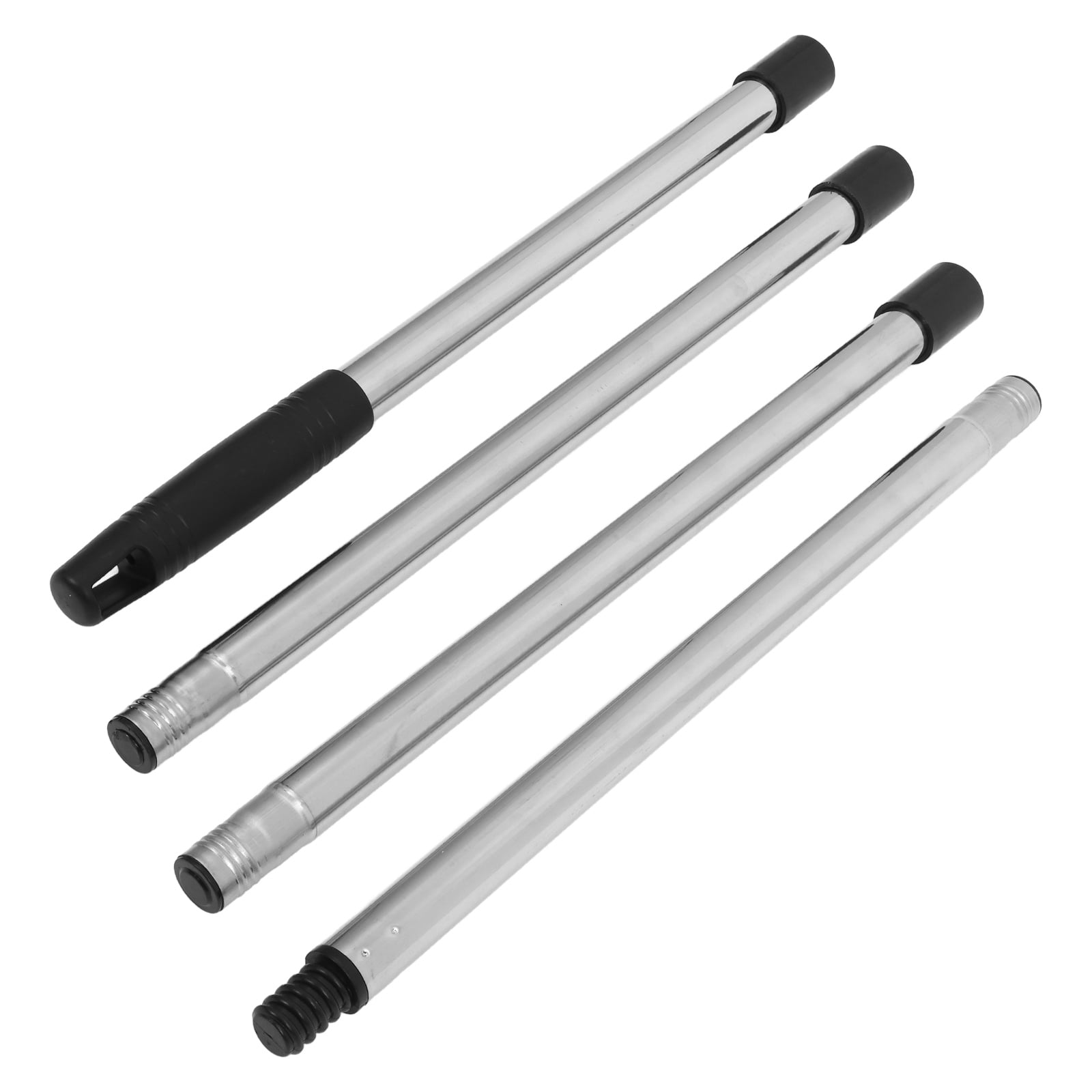 QIFULL German Thread Mop Handle Stainless Steel Cylindrical Black 1Set ...