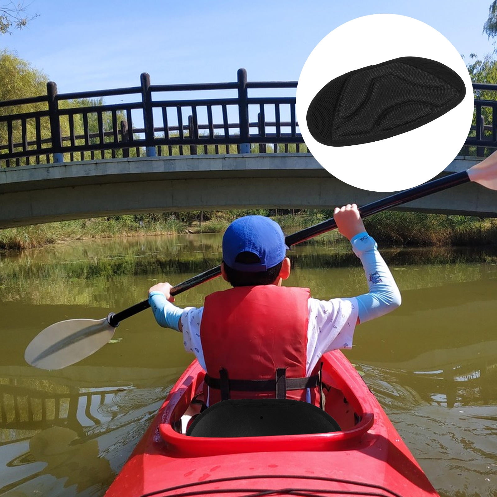 QIFULL Outdoor Kayak Back Cushion Pad Easy Install Comfortable Support ...