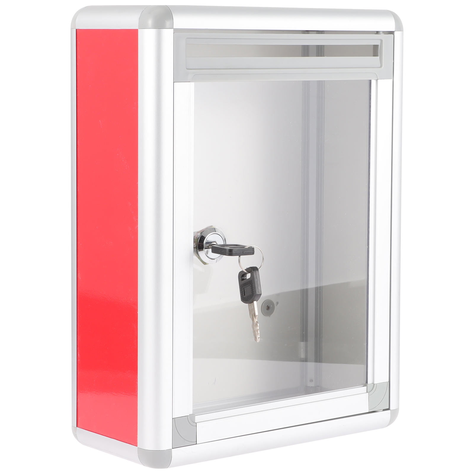 QIFULL Red Metal Voting Box with Lock Wall Mount Design for Secure ...