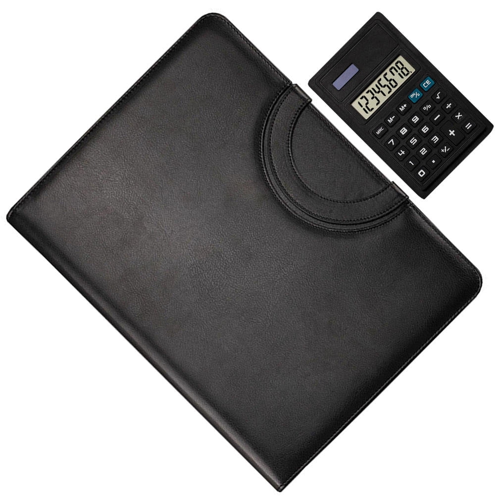 QIFULL Portfolio Binder with Zipper for Business Document Storage Black ...