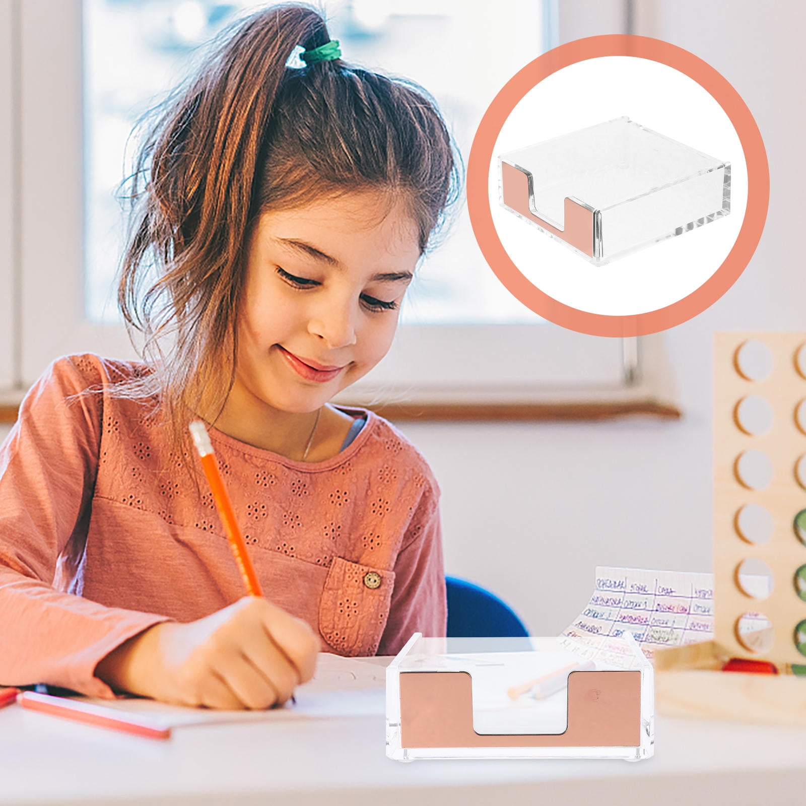 QIFULL Note Paper Holder Memo Pad Holder Acrylic Storage Adults Home ...