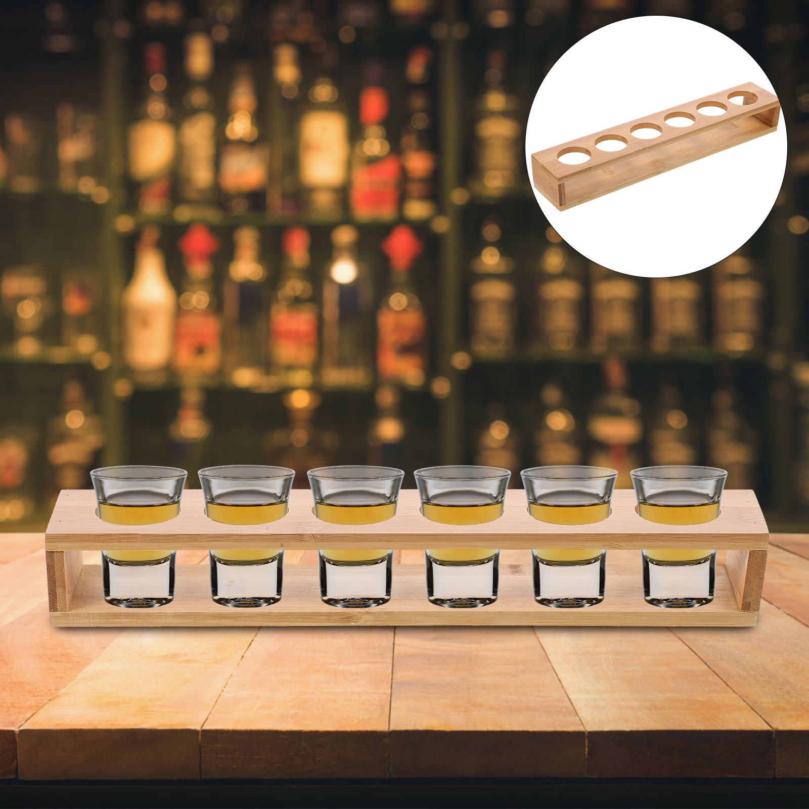 QIFULL Glasses Organizer Stand Shot Glasses Holder Beige Wood 1Pack 12 ...