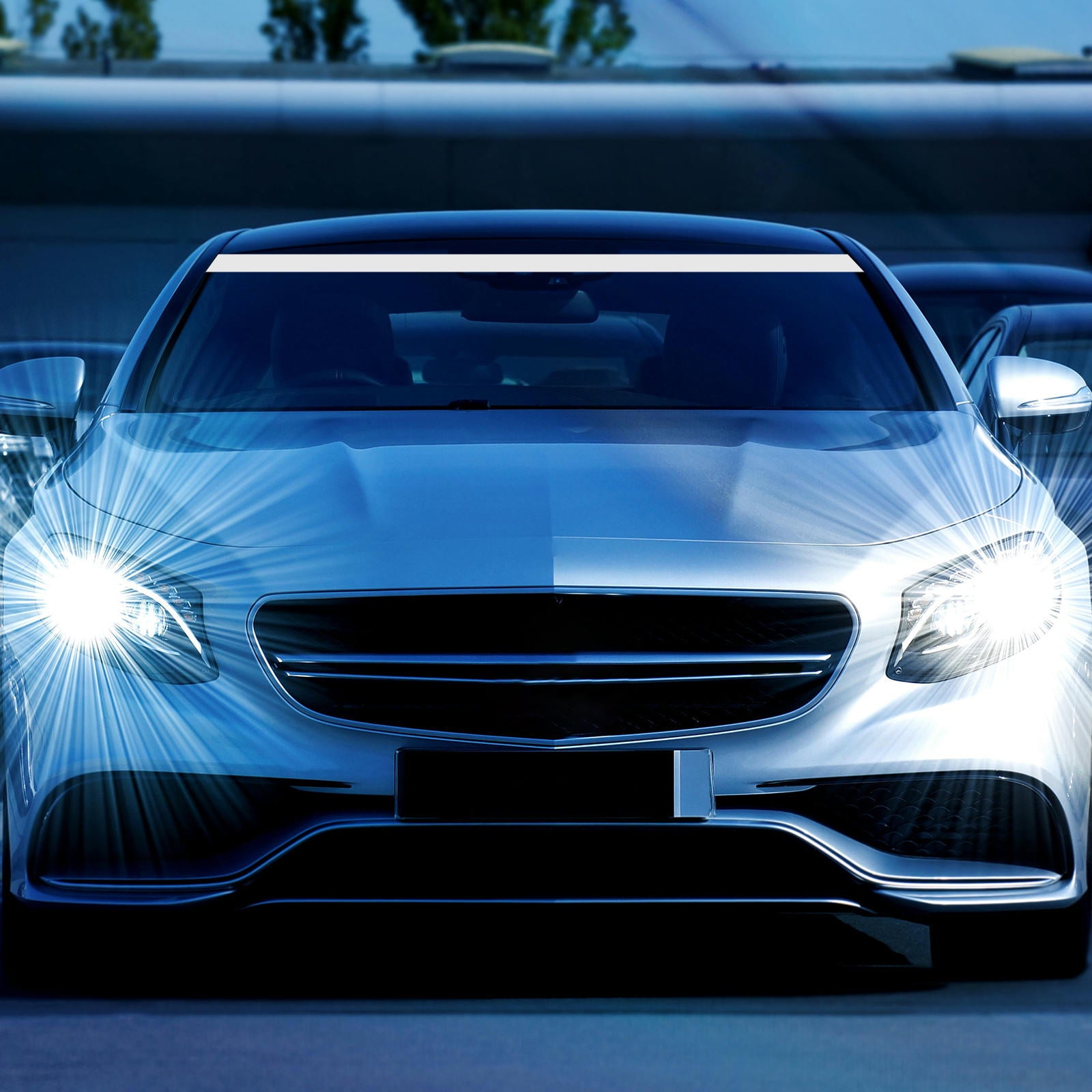 QIFULL Universal White Car Windshield Decal p Sunshade for Front Or ...