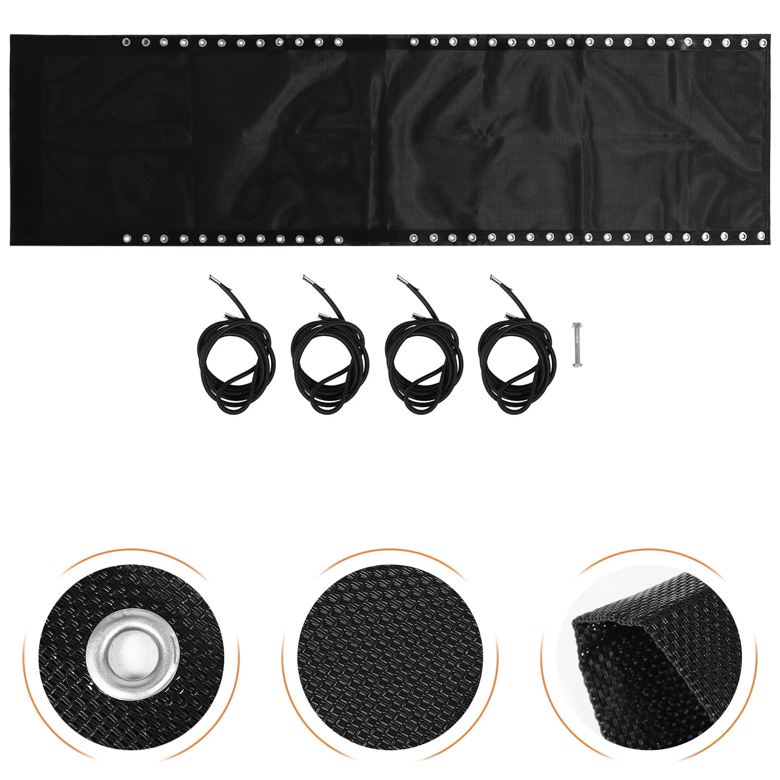 Siliaire 1Set Folding Lounge Repair Cloth Black Metal Nylon for Patio ...
