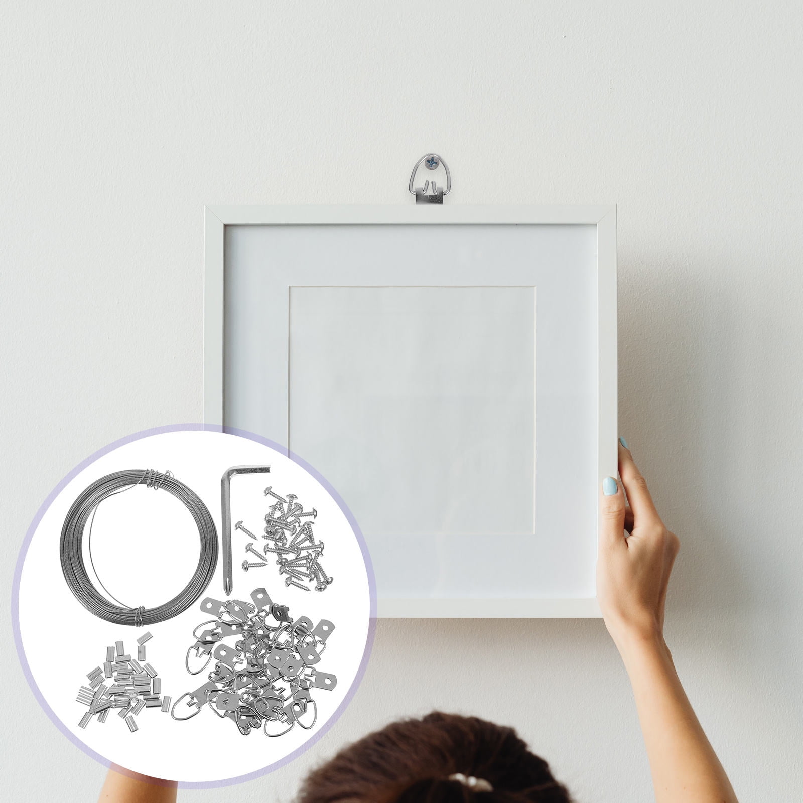 QIFULL Frame Hanger Picture Hanging D Rings Steel 1 Art Exhibitions ...