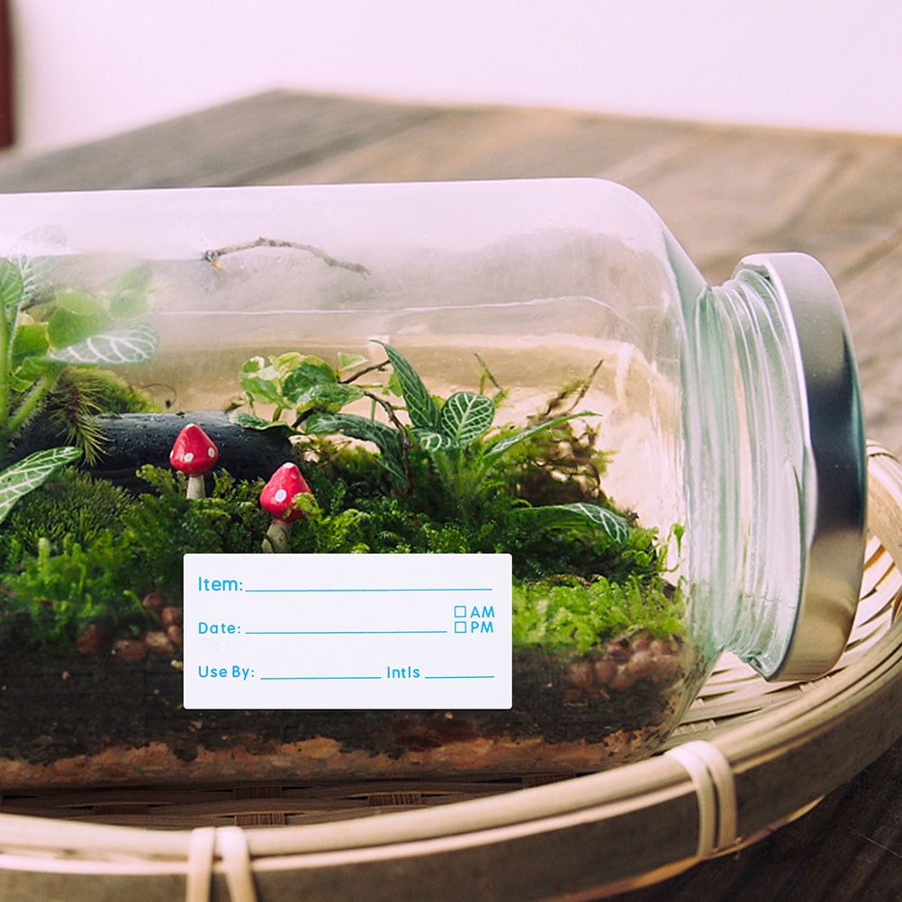 QIFULL Permanent Food Label Stickers Writable Rotating Adhesive Labels ...