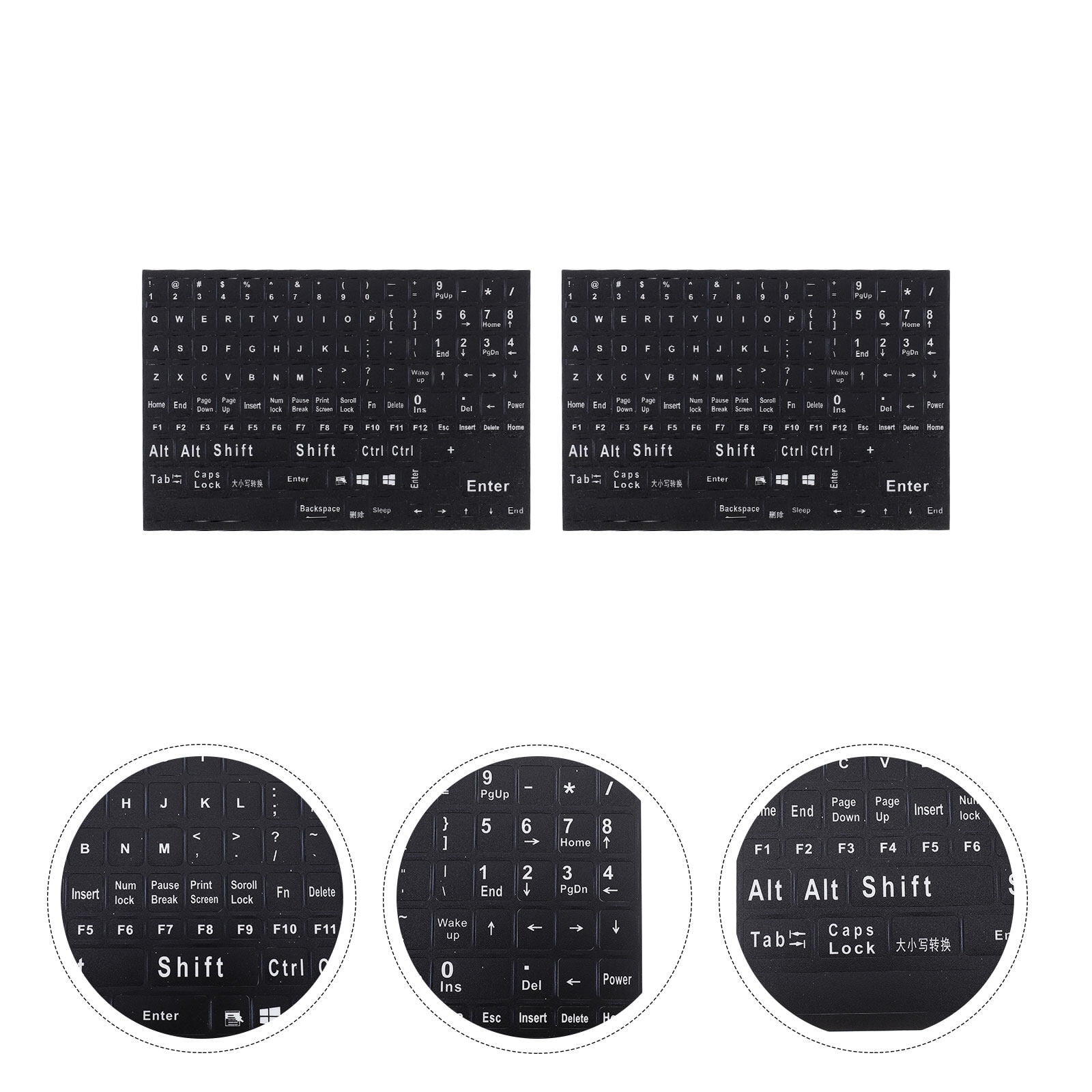 Siliaire 2 Sheets Laptop Keyboard Stickers for Office Work and Daily ...