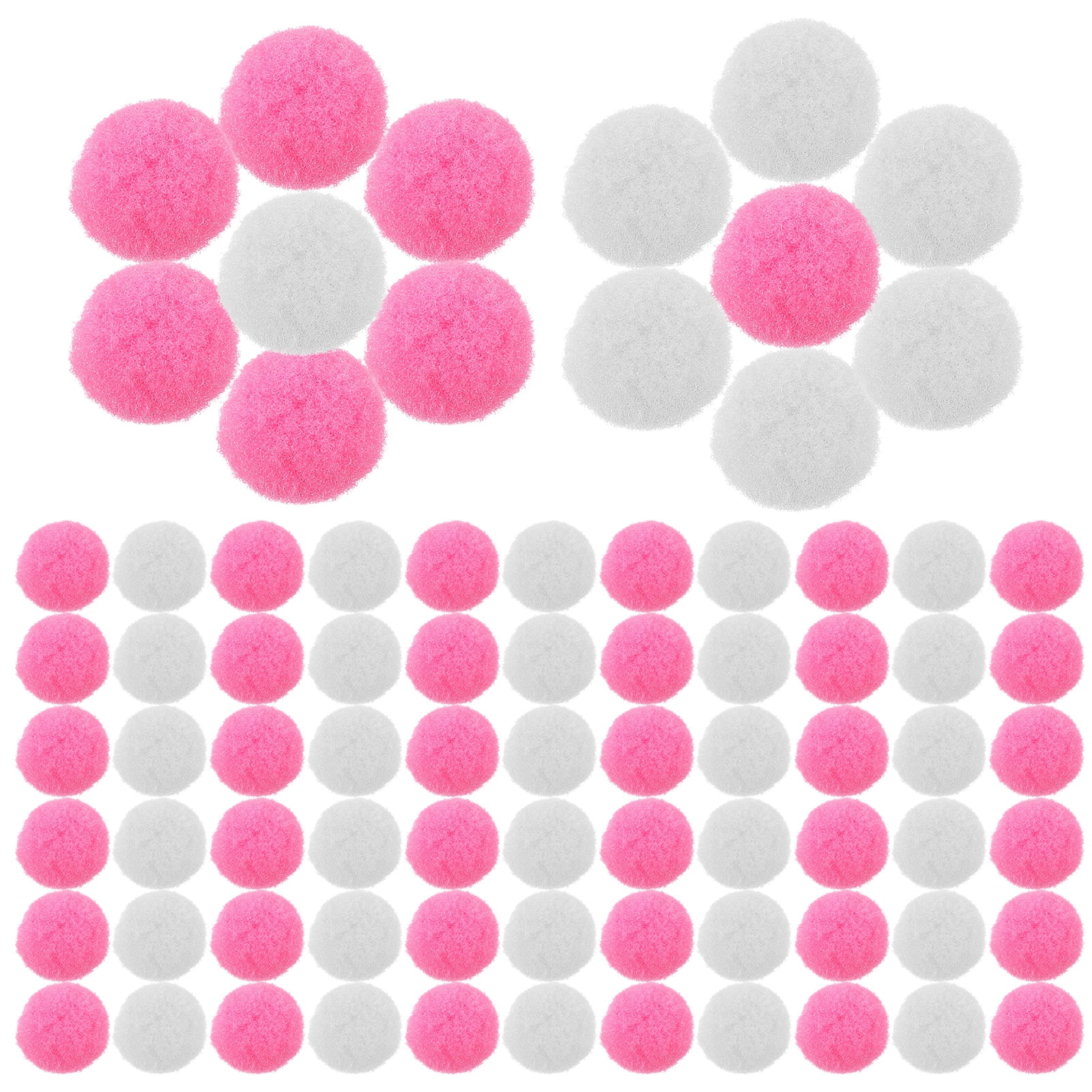 Siliaire 200 Pcs DIY Material Pink Cotton Balls Wool Dryer Balls Pompon ...