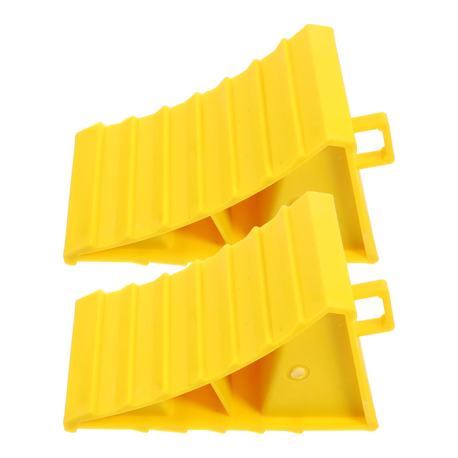 QIFULL Wheel Chock Yellow 2Pcs 6.5x3.5x3.3In Abs For Vehicle - Walmart.com