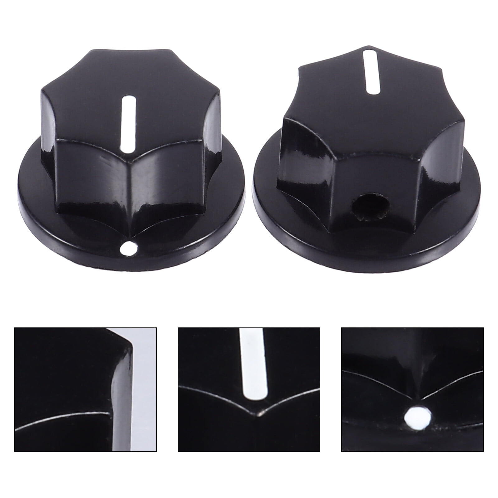 QIFULL 2Pcs Black Electric Guitar Tone Control Knobs Easy Install ...