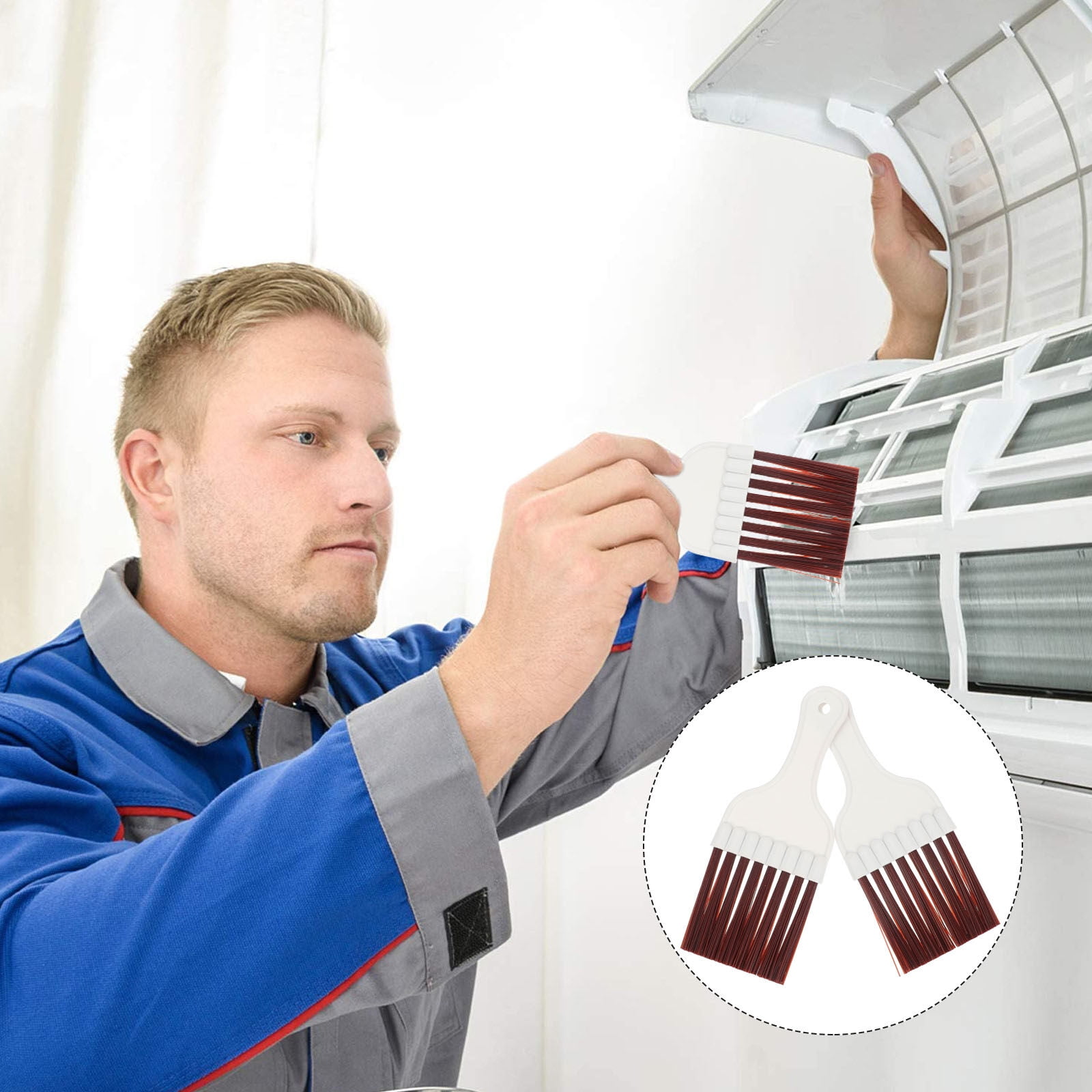 Siliaire 2Pcs Brush for Cleaning Air Conditioner Fins and Coils ABS ...