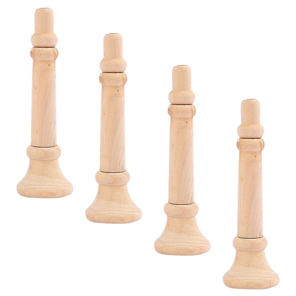 Siliaire 4Pcs DIY Wood Horns Hand Made Wooden Horn Toys Hand-painted ...
