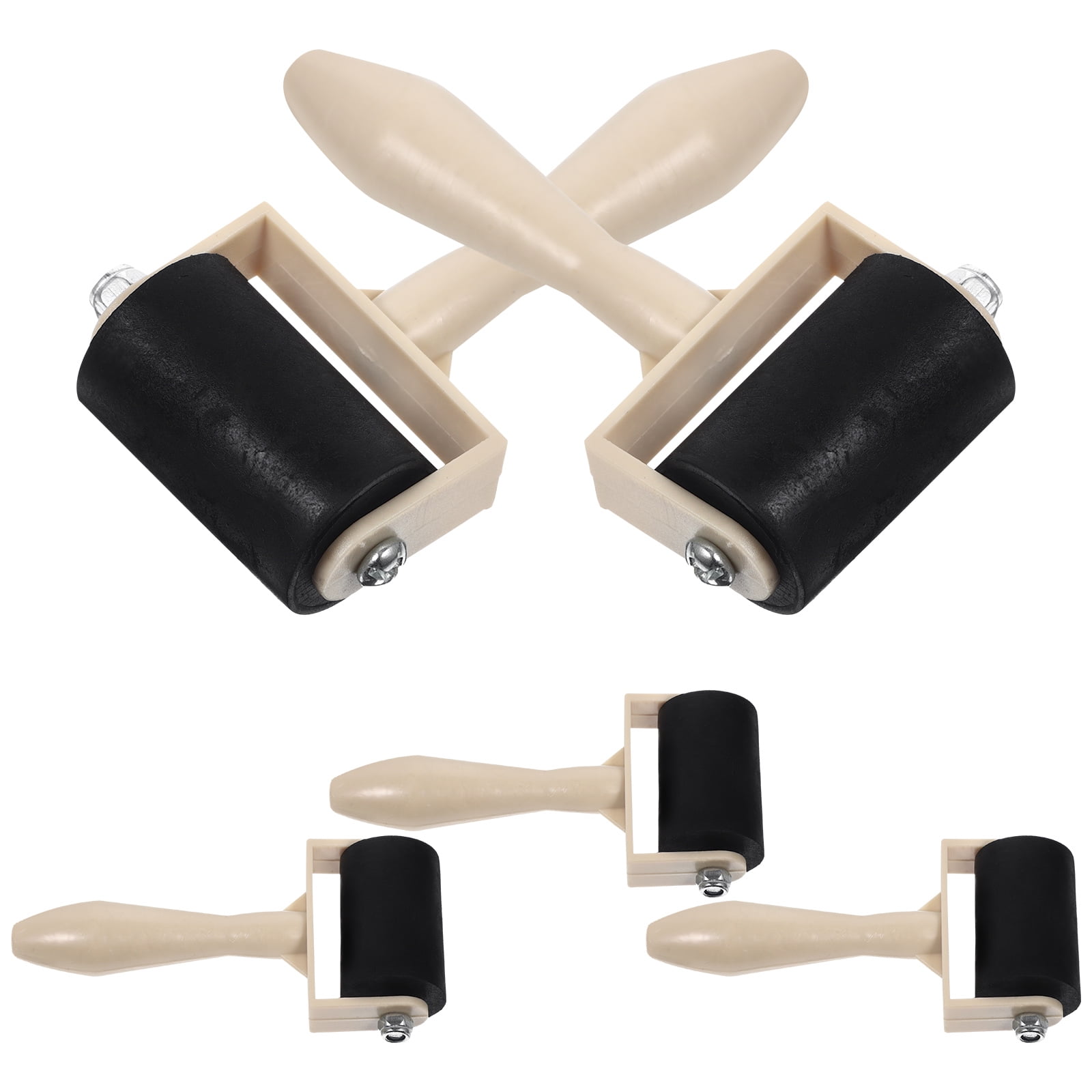 QIFULL 5Pcs Printmaking Glue Rollers Plastic Brayers Ideal for Painting ...