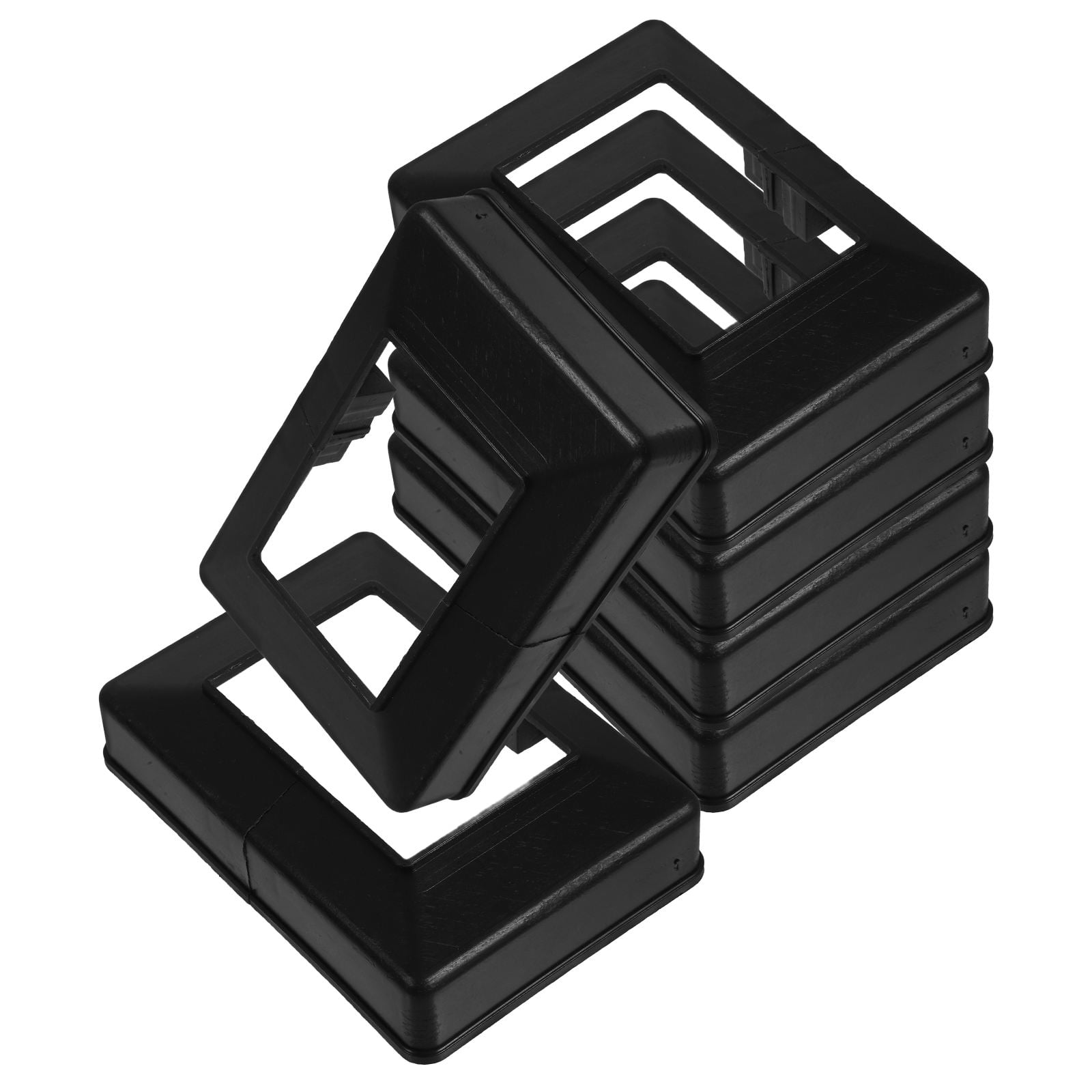 Siliaire 6Pcs Black ABS Porch Deck Post Base Sleeve for Railing Post ...