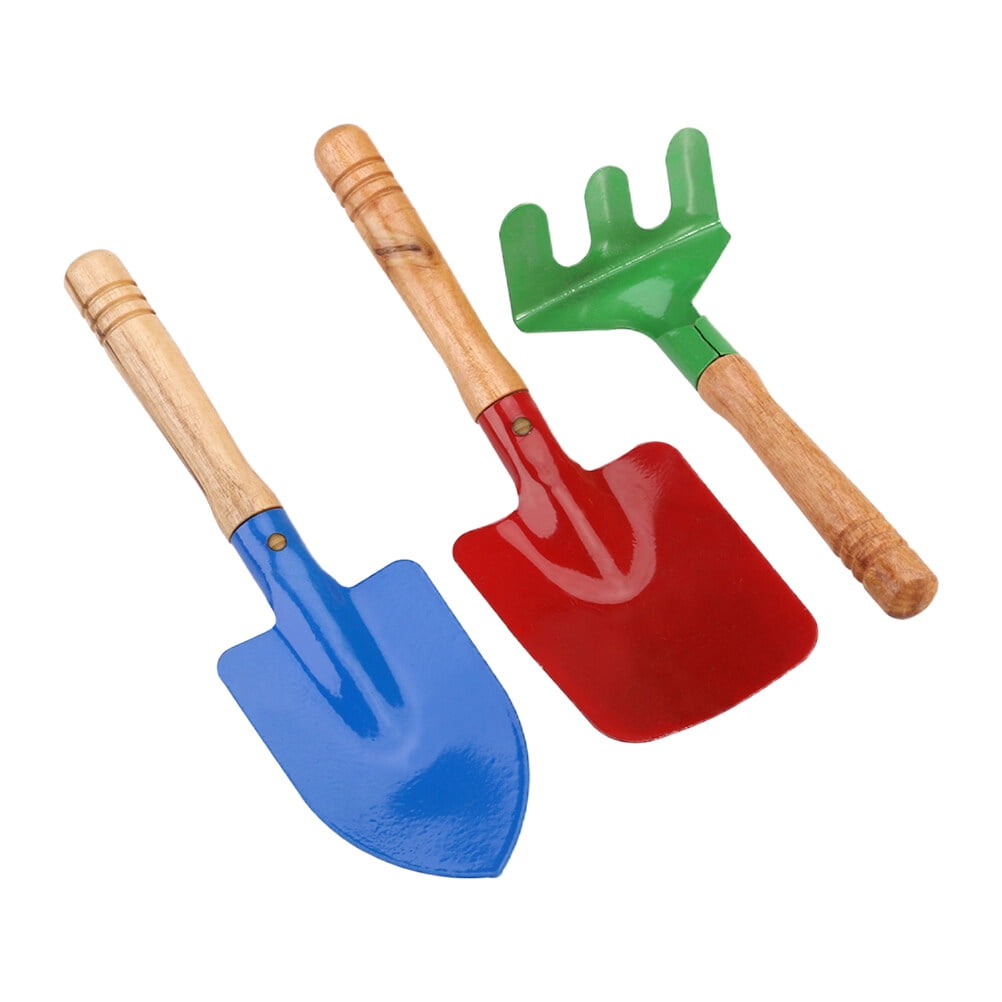 QIFULL Kids Beach Sand Toy Shovel Spade Rake Kit Iron Synthetic ...