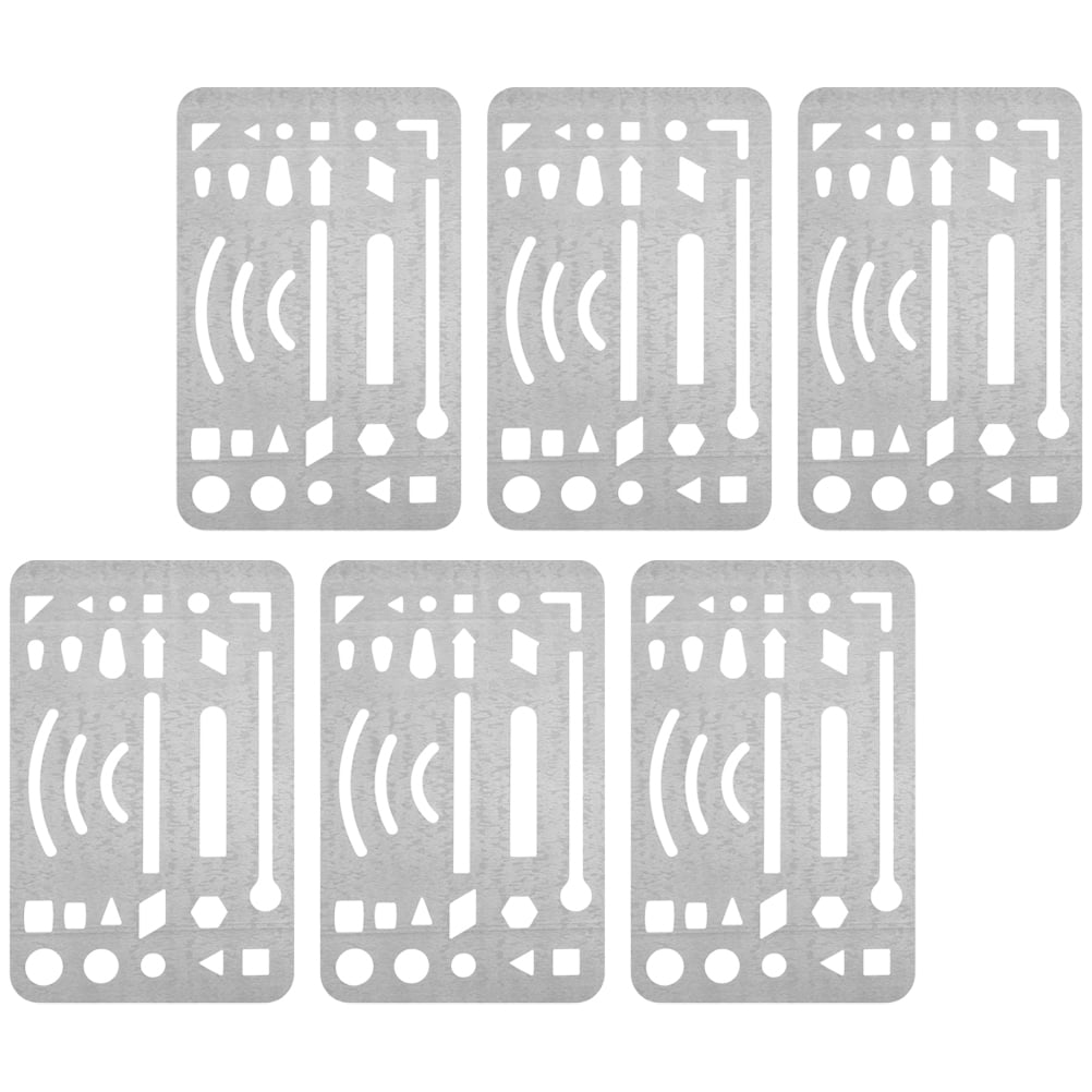 QIFULL 6Pcs Stainless Steel Eraser Shield Rectangular Template for ...