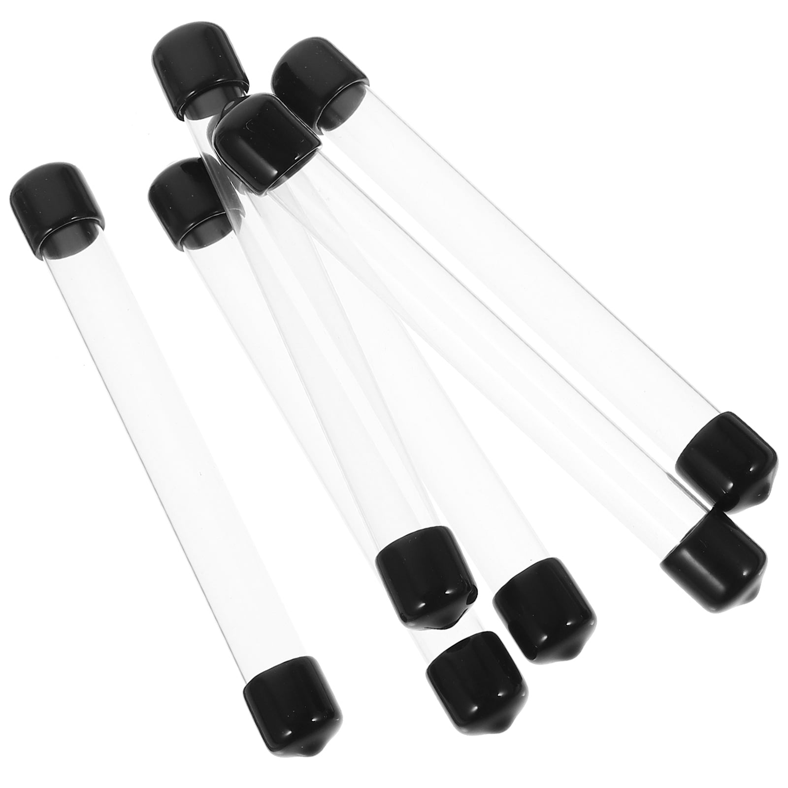 QIFULL 6Pcs Clear Round Plastic Storage Tubes with Lids Ideal for ...