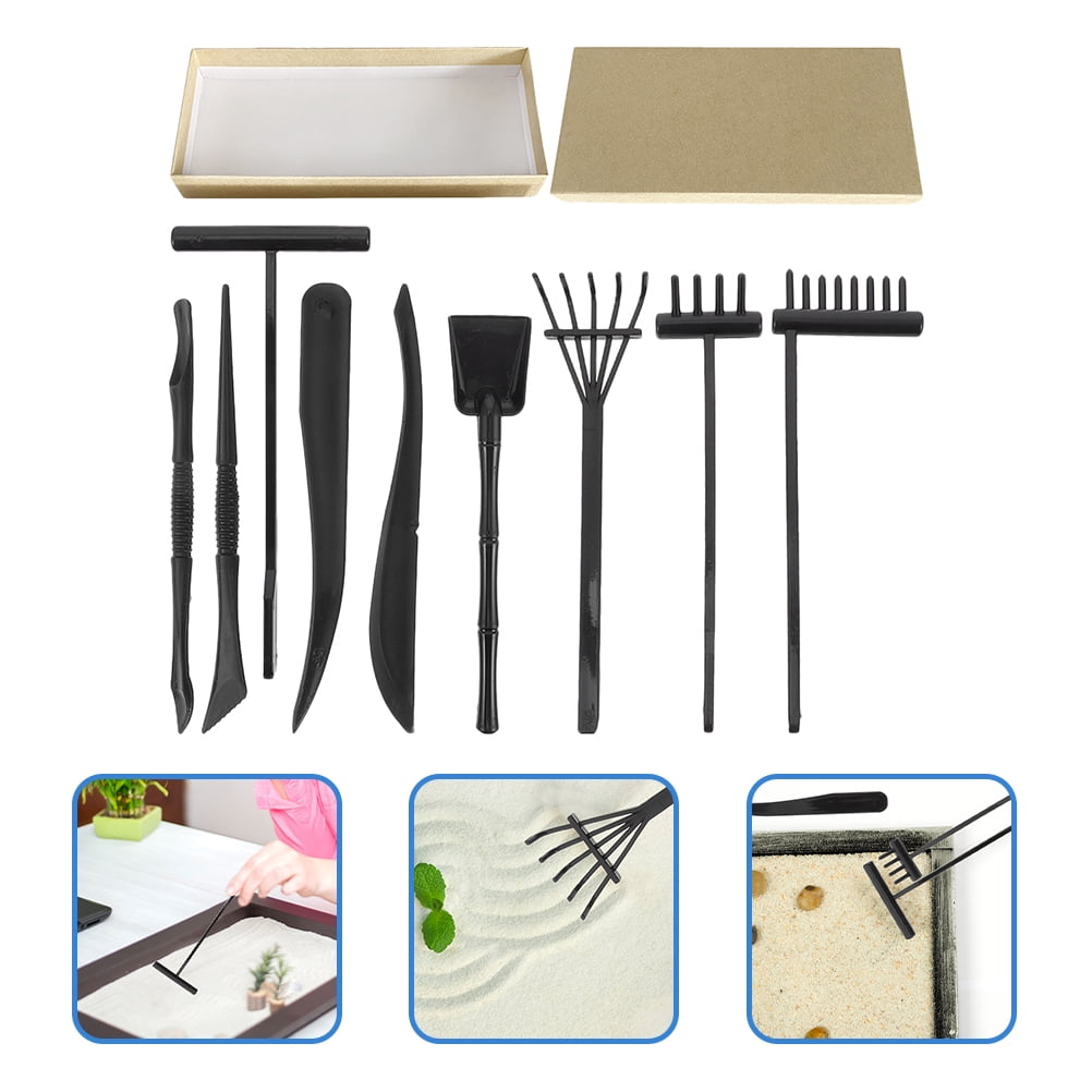 QIFULL 9Pcs Small Zen Garden Rakes Plastic Tools for DIY Meditation ...