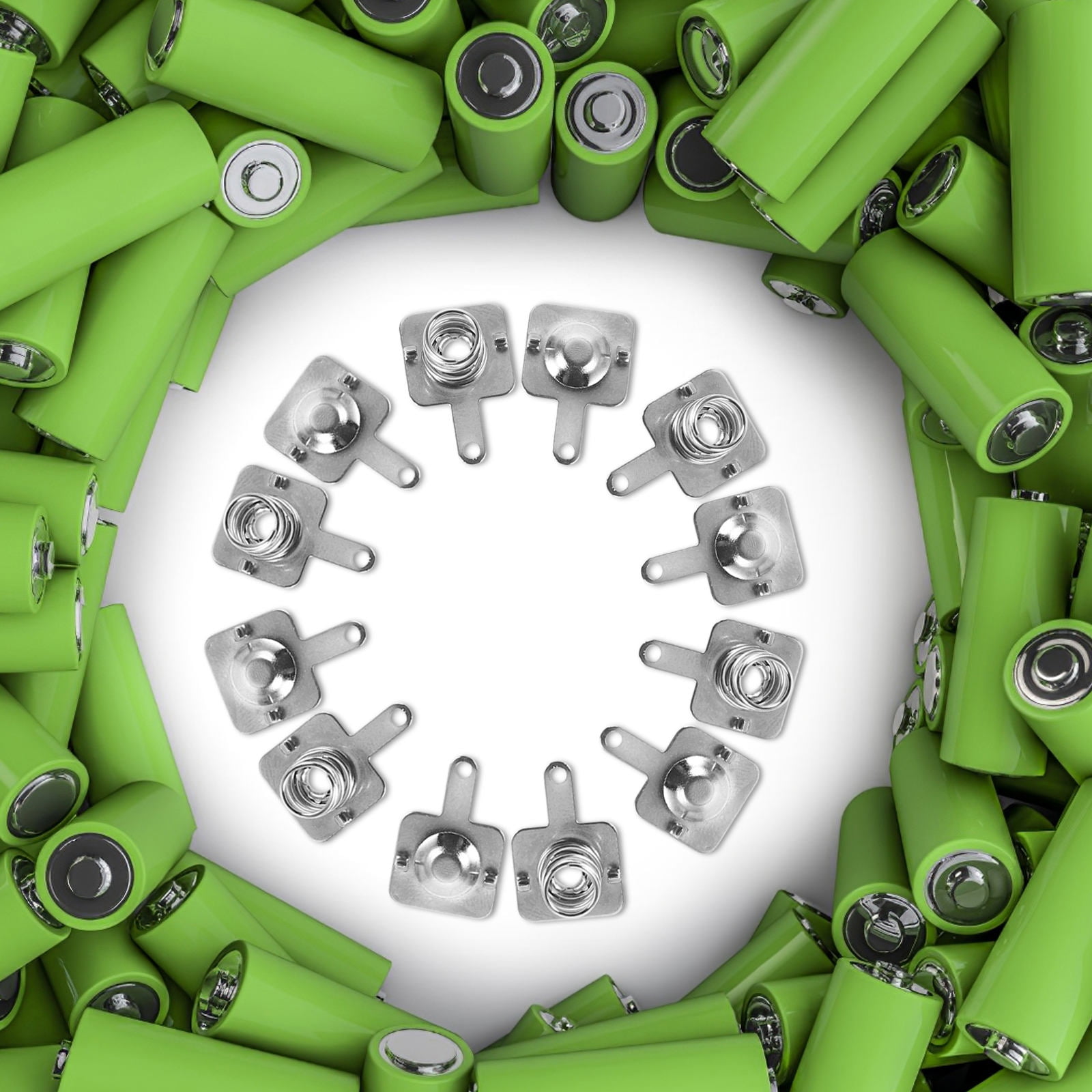 QIFULL 10Sets Battery Connector Spring Plate Silver for DIY Adapter ...