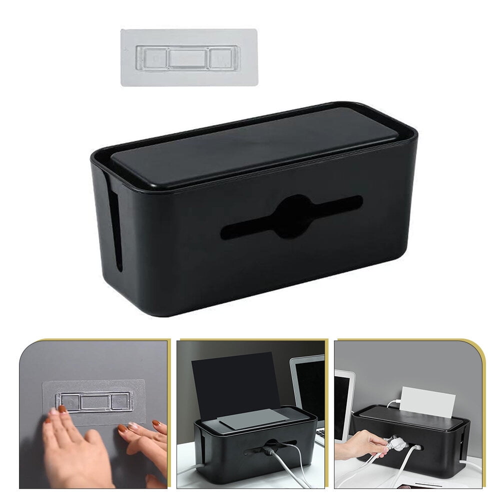 QIFULL Black Cable Storage Box ABS Power Line Manager for Home Use ...