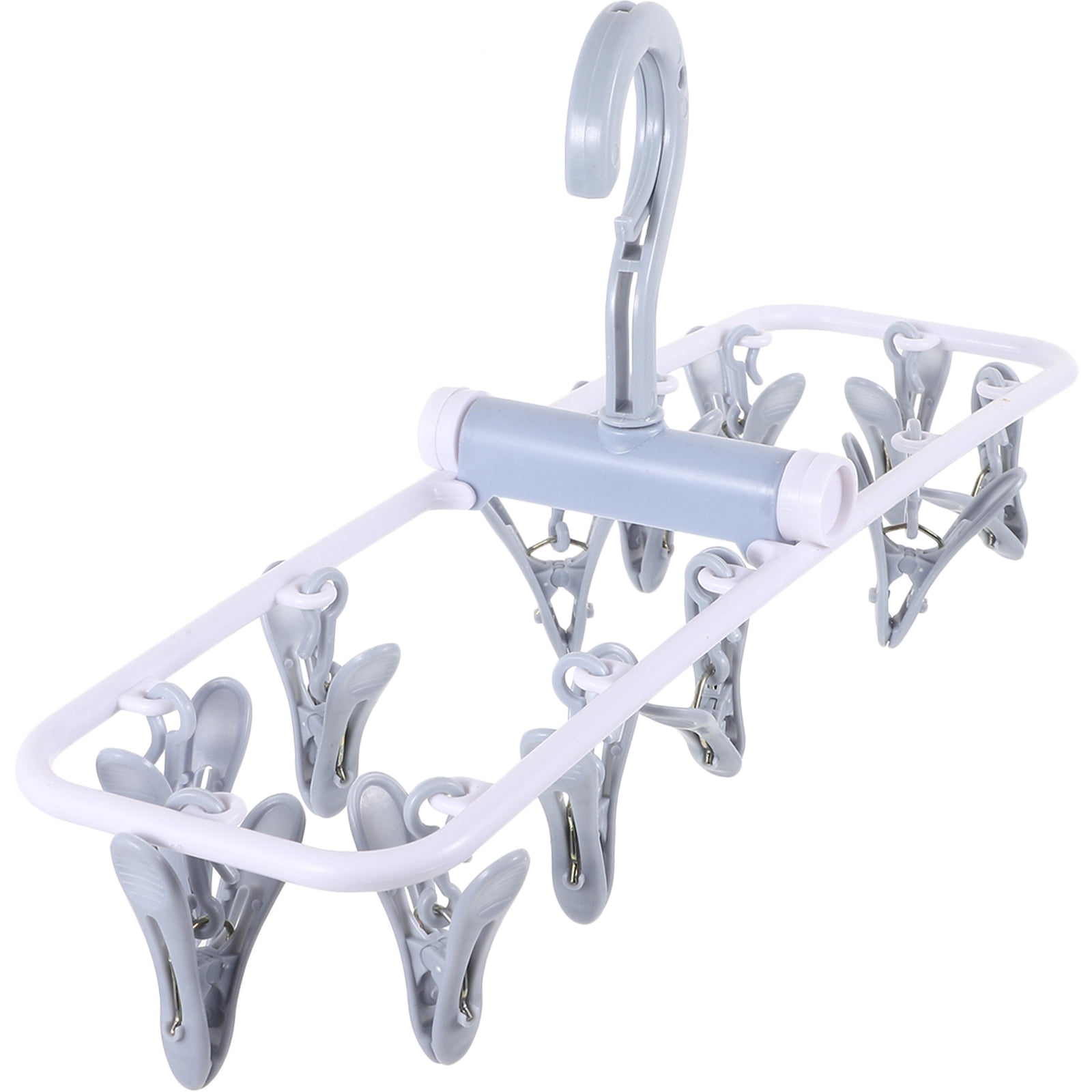 QIFULL Windproof Clothes Clips Laundry Hanger Blue 1Pcs 14.2X3.9X0.6In ...