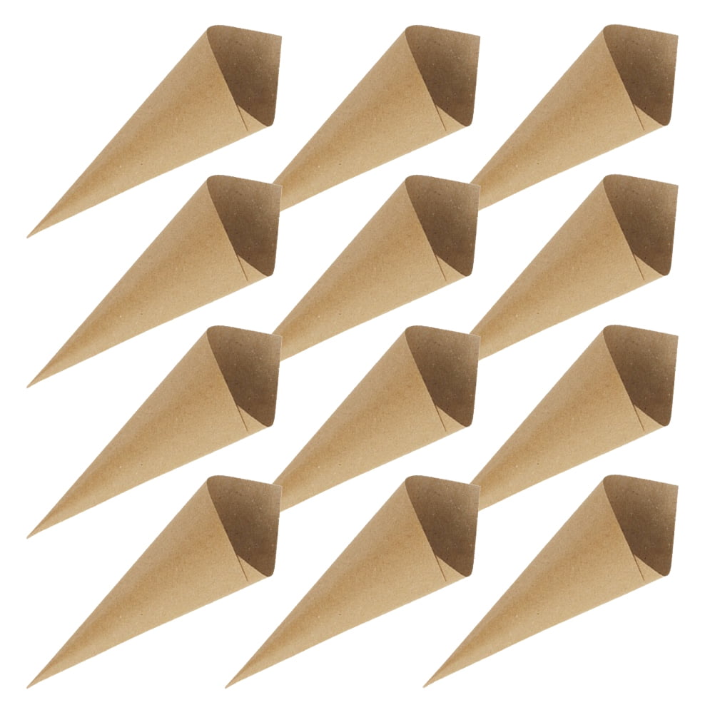 Siliaire Flower Cones for Wedding 60Pcs Light Brown Paper Cones with ...