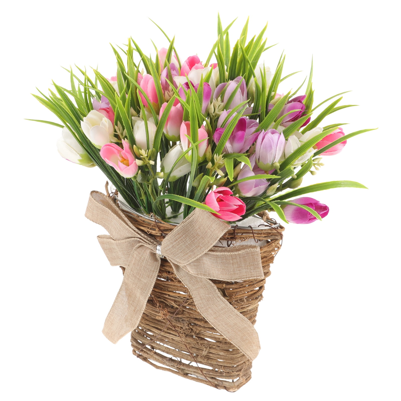 Multi Color Artificial Flowers Wall Hanging Decor for Decoration Rattan ...