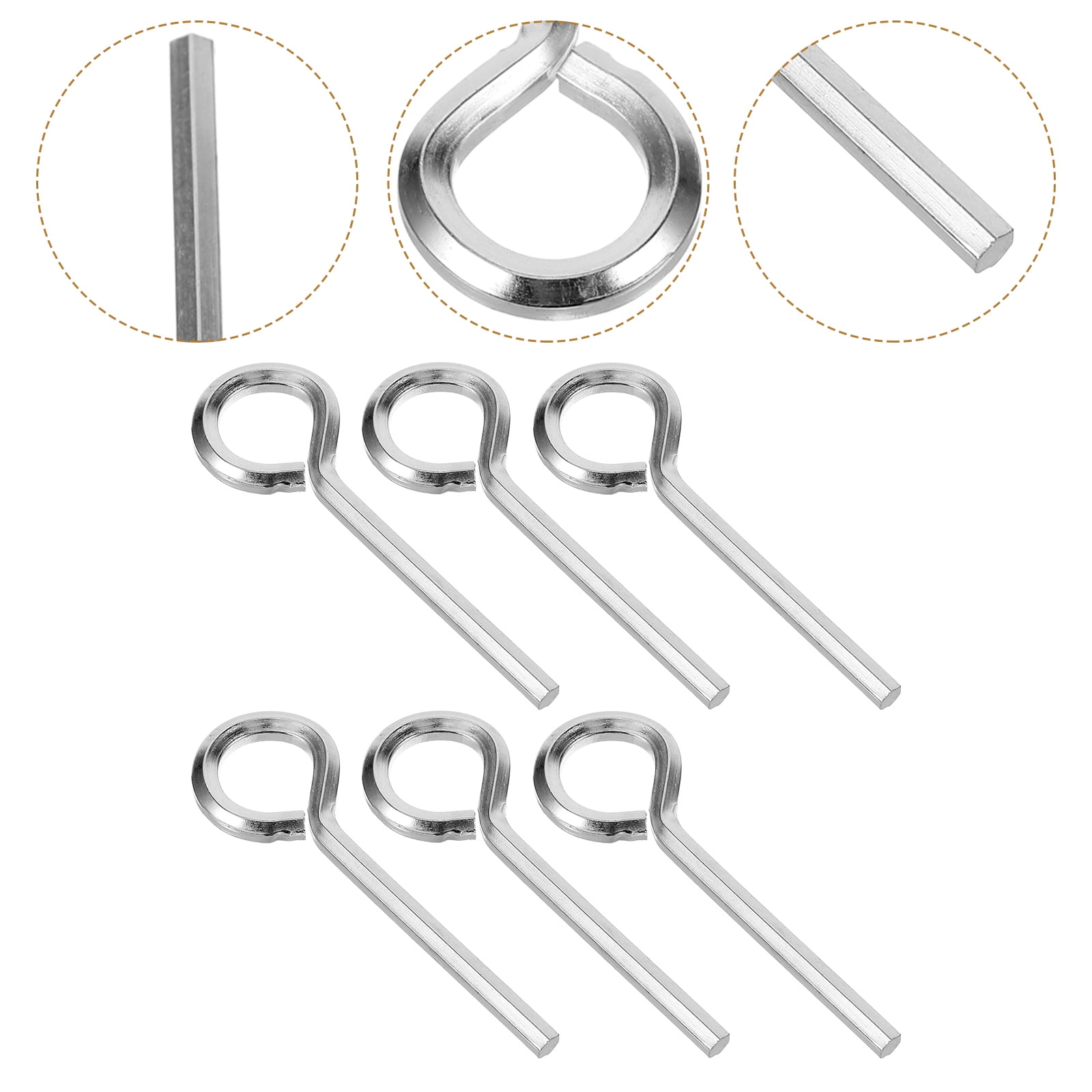QIFULL Small Hexagonal Wrench Door Key Silver 6Pcs 2.75X0.79X0.12in ...