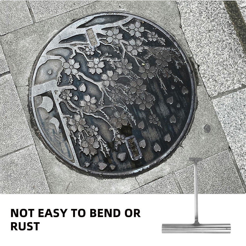 QIFULL Drain Cover Lifting Tool Manhole Puller Silver 2Pcs 16cm Length ...