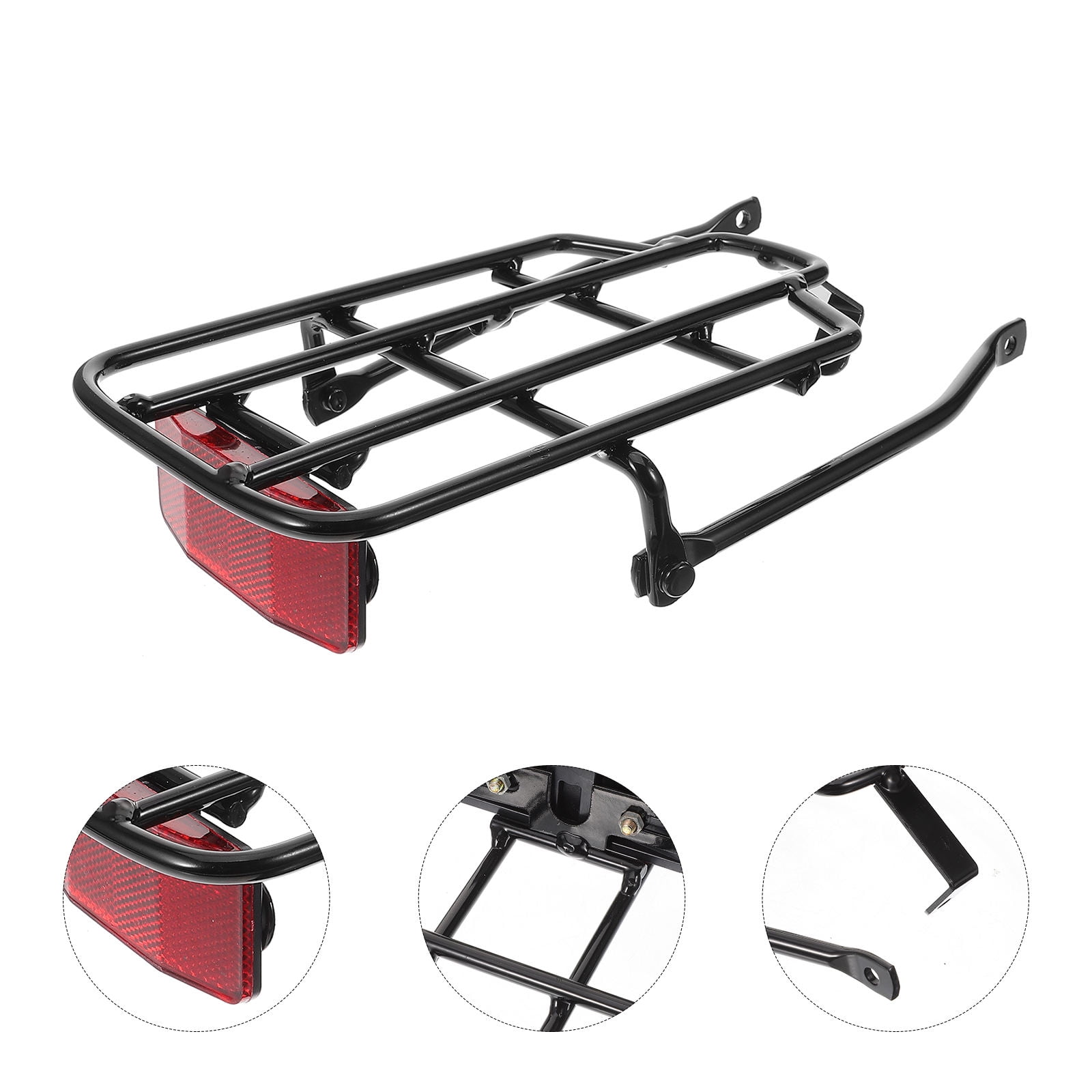 QIFULL Black Metal Rear Bike Rack Durable Bicycle Rear Seat Frame for ...