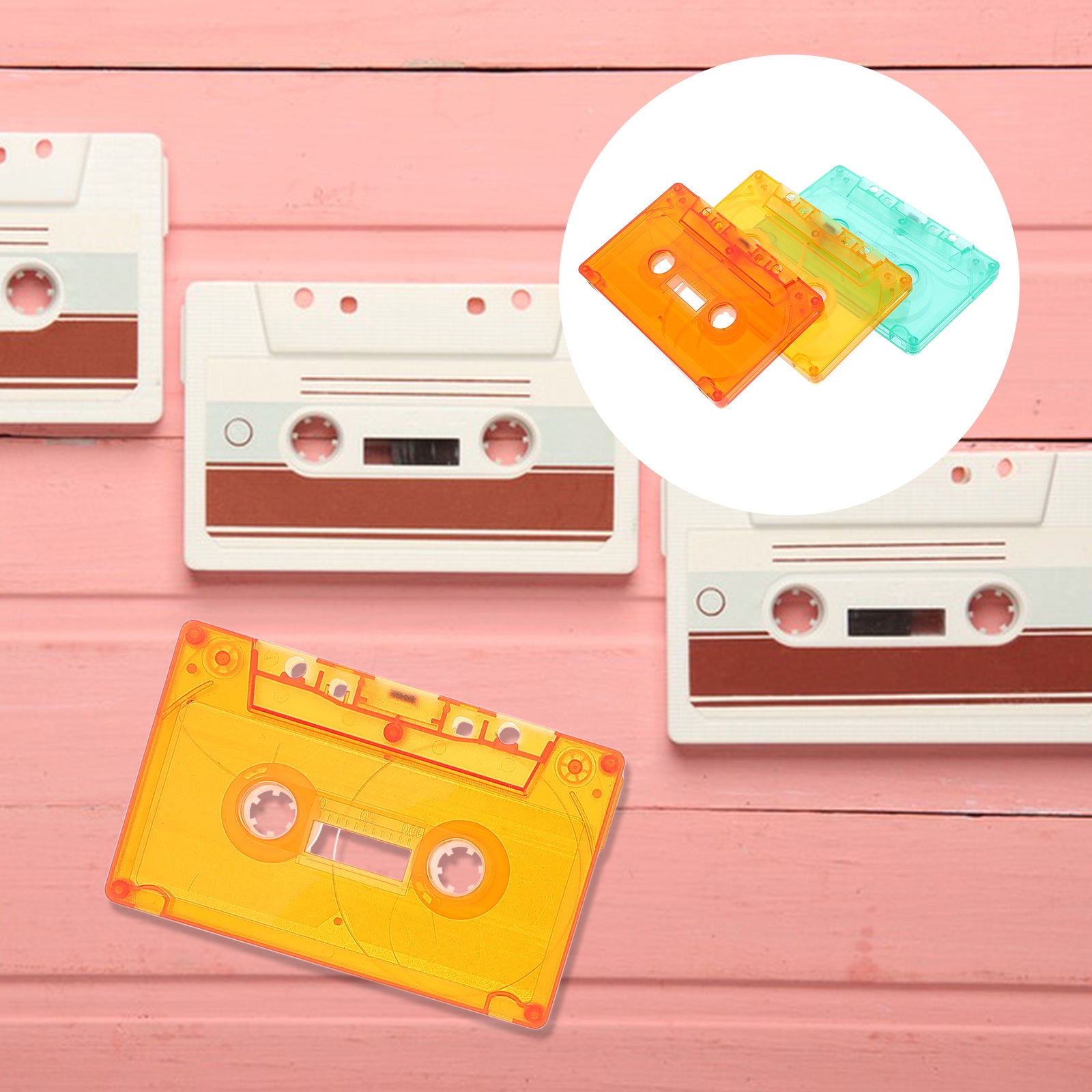 QIFULL Retro Style Rectangular Cassette Tape Wall Art 3Pcs 10.00X6.40X1 ...