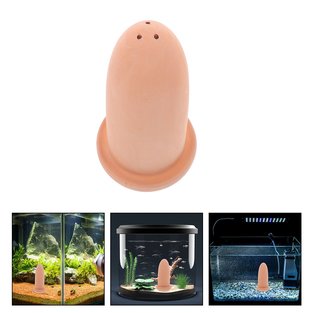 QIFULL Fish Breeding Cone Large Light Brown Pottery Clay 1Pcs 6.7X3.9X3 ...