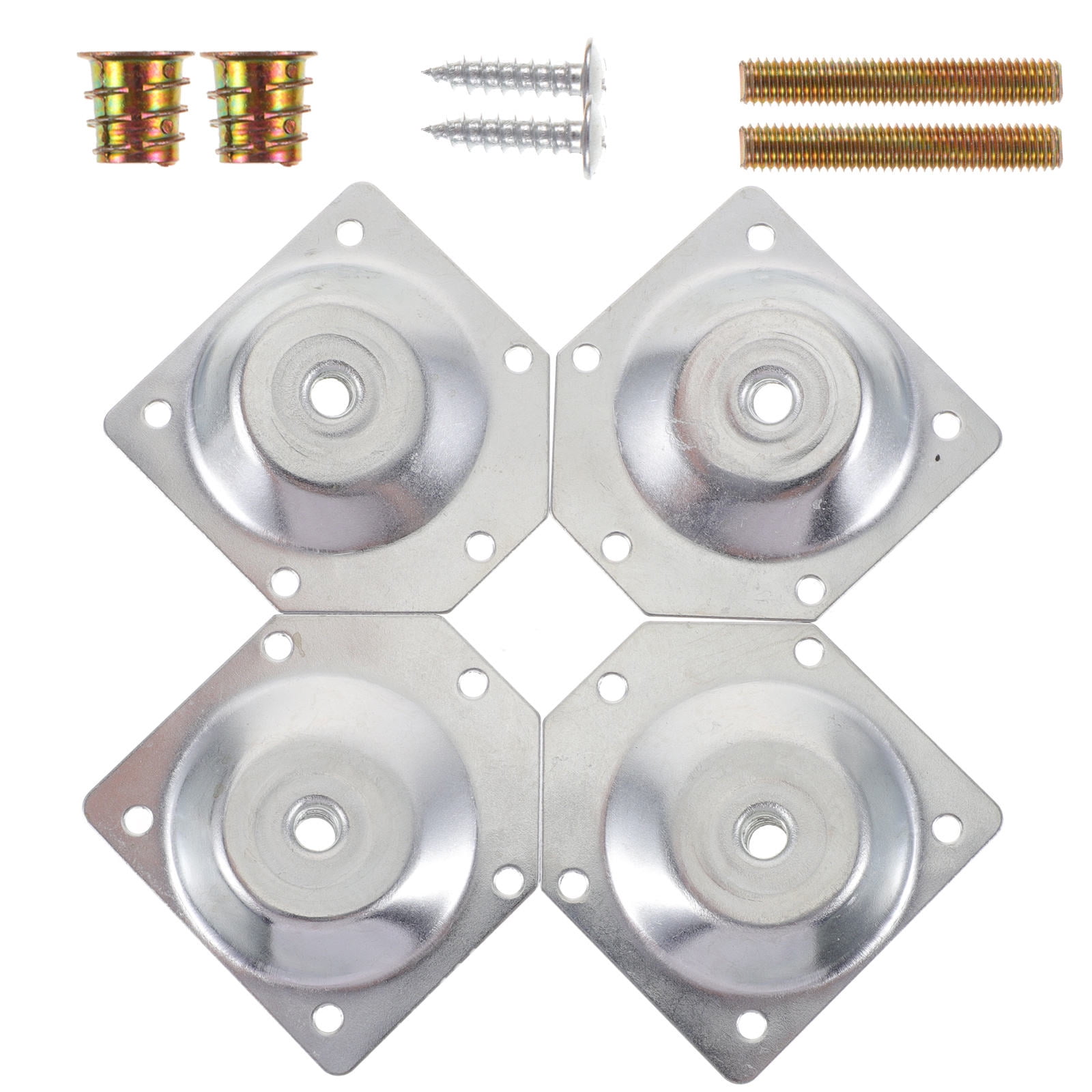 QIFULL 4Pcs Silver Angled Legs Connector Brace for Solid Wood Furniture ...