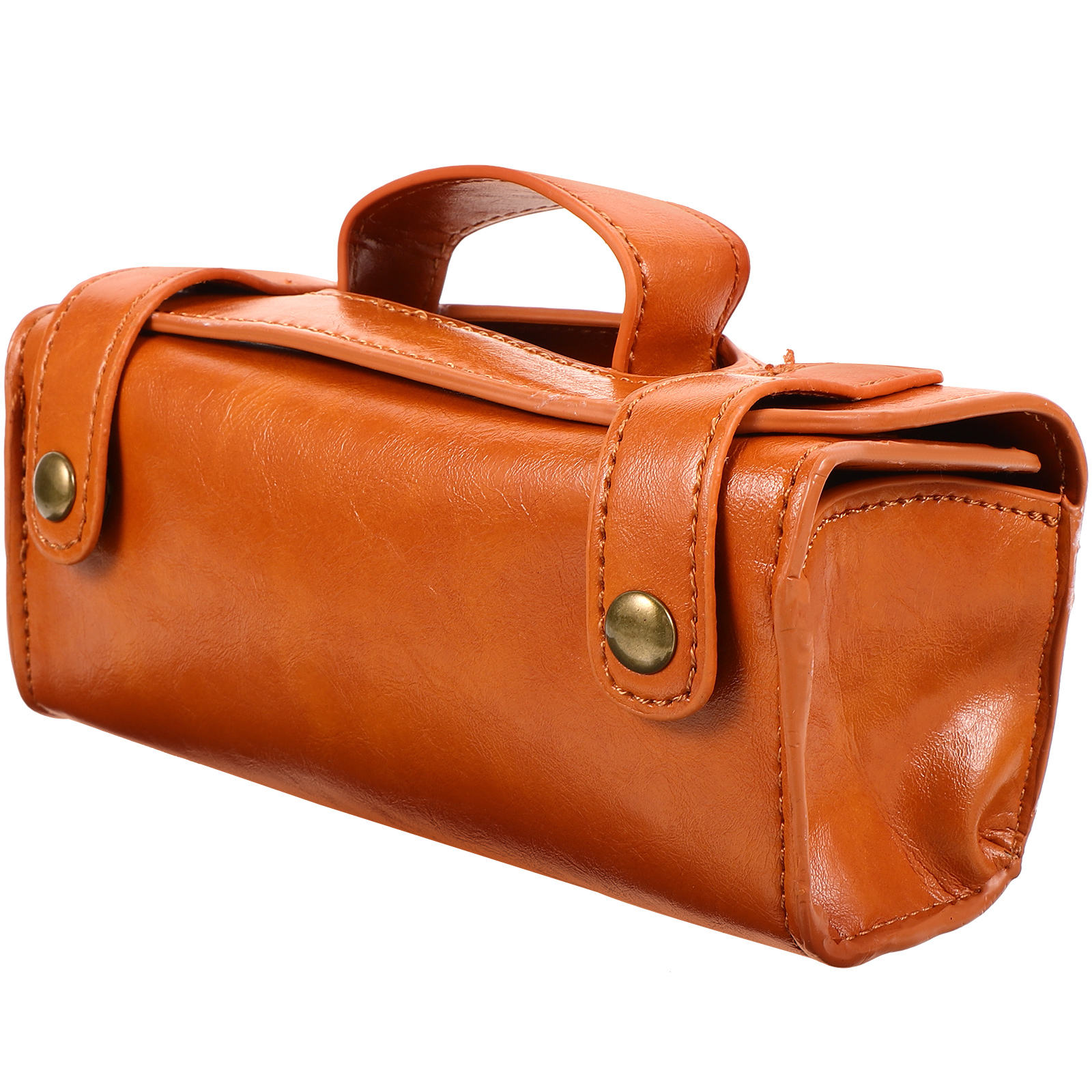 QIFULL Hair Shaving Tool Case Razor Travel Case Brown Pu Leather 1Pcs 6 ...