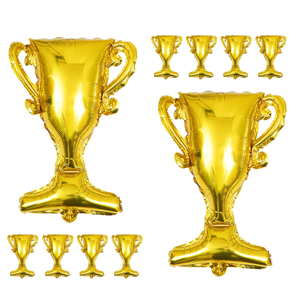 QIFULL Congrats Foil Balloon Trophy Aluminum Foil Golden 10pcs ...