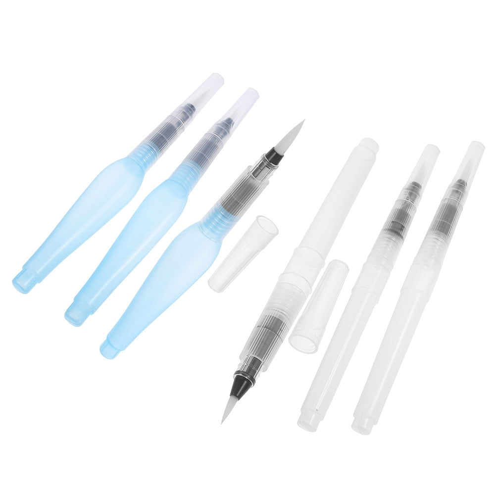 QIFULL 6Pcs Refillable Watercolor Pen with Transparent Body for Fine ...