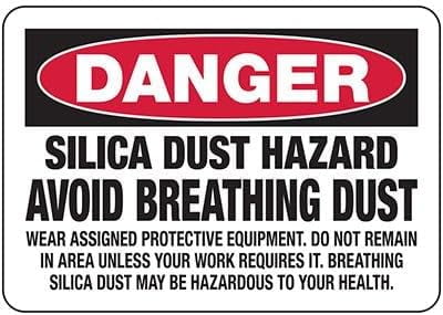 Silica Dust Hazard Avoid Breathing Dust - Silica Safety Signs Safety ...
